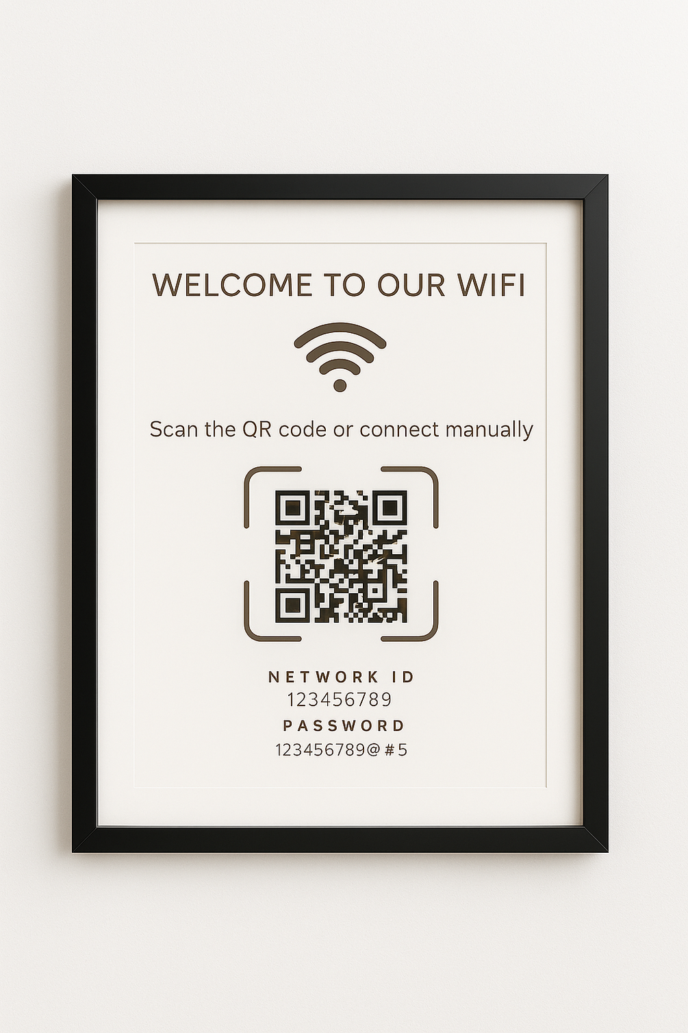 Modern WiFi Sign Template + Setup Guide