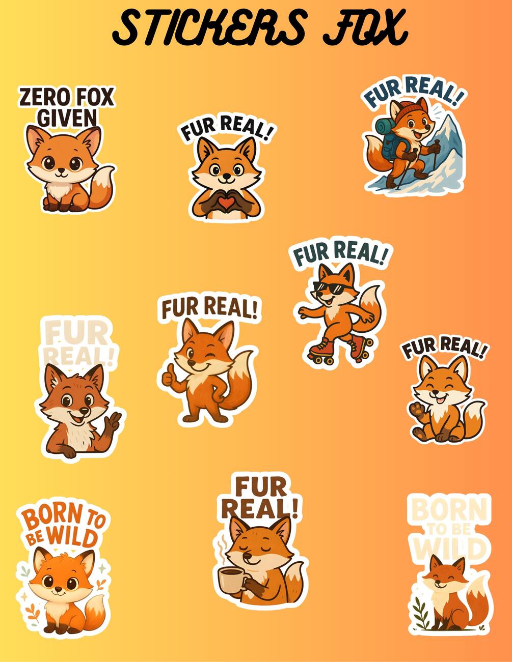 Fox Mod Stickers | Fur Real Adventures | Fox Stickers | Digital Sticker ...