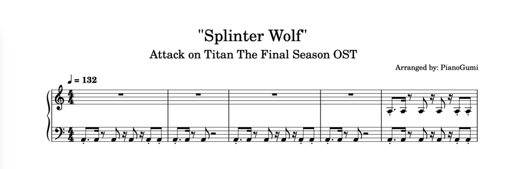 [full] Attack on Titan Final Season OST - "Splinter Wolf" - EASY Piano ...