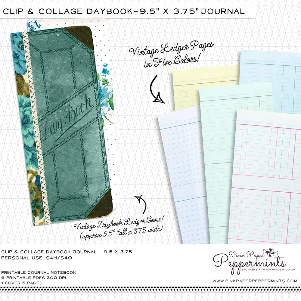 Clip & Collage | Daybook Tall Journal (9.5" x 3.75")