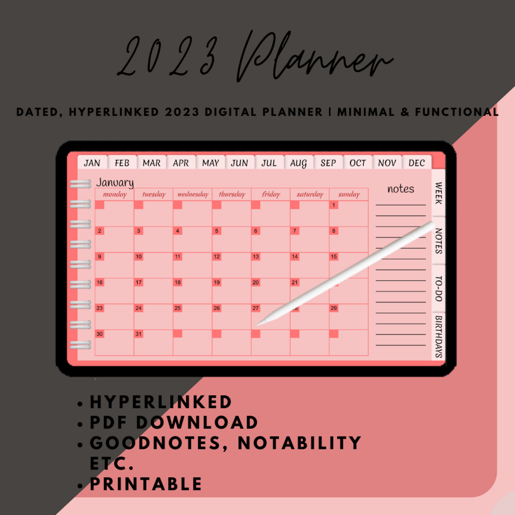 2023 Digital Planner | Dated Digital Planner for Goodnotes, Notability ...