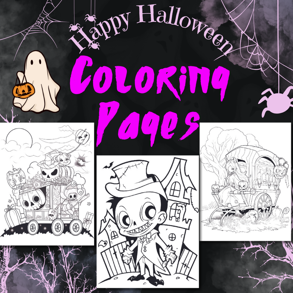 120 Happy Halloween Day Coloring Pages for kids, Magic and fun Holiday book