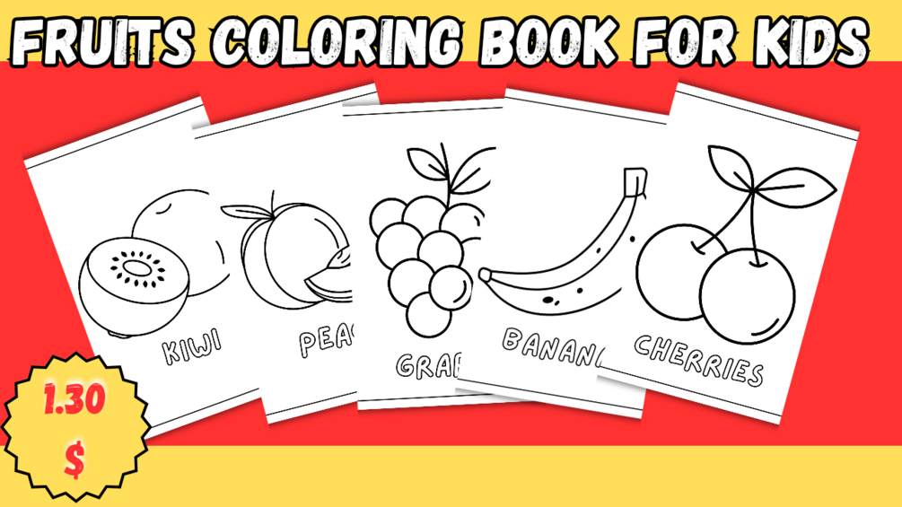 Fruit Coloring Book for Kids - 43 Fun Pages of Juicy Fruits!