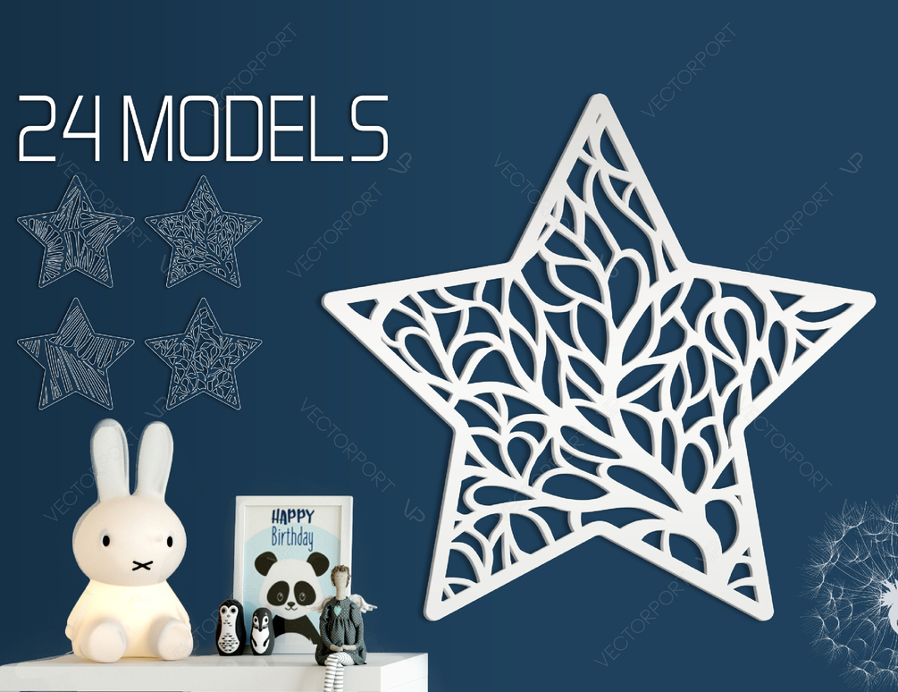 Star shape Mandala Wall décor | SVG, DXF, AI |#022|