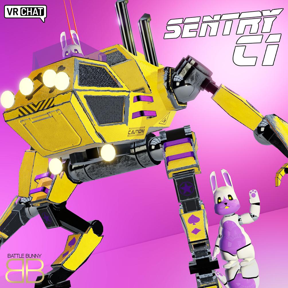 [Original 3D Model] Sentry C1 Mecha Avatar + Pilot [VRChat]