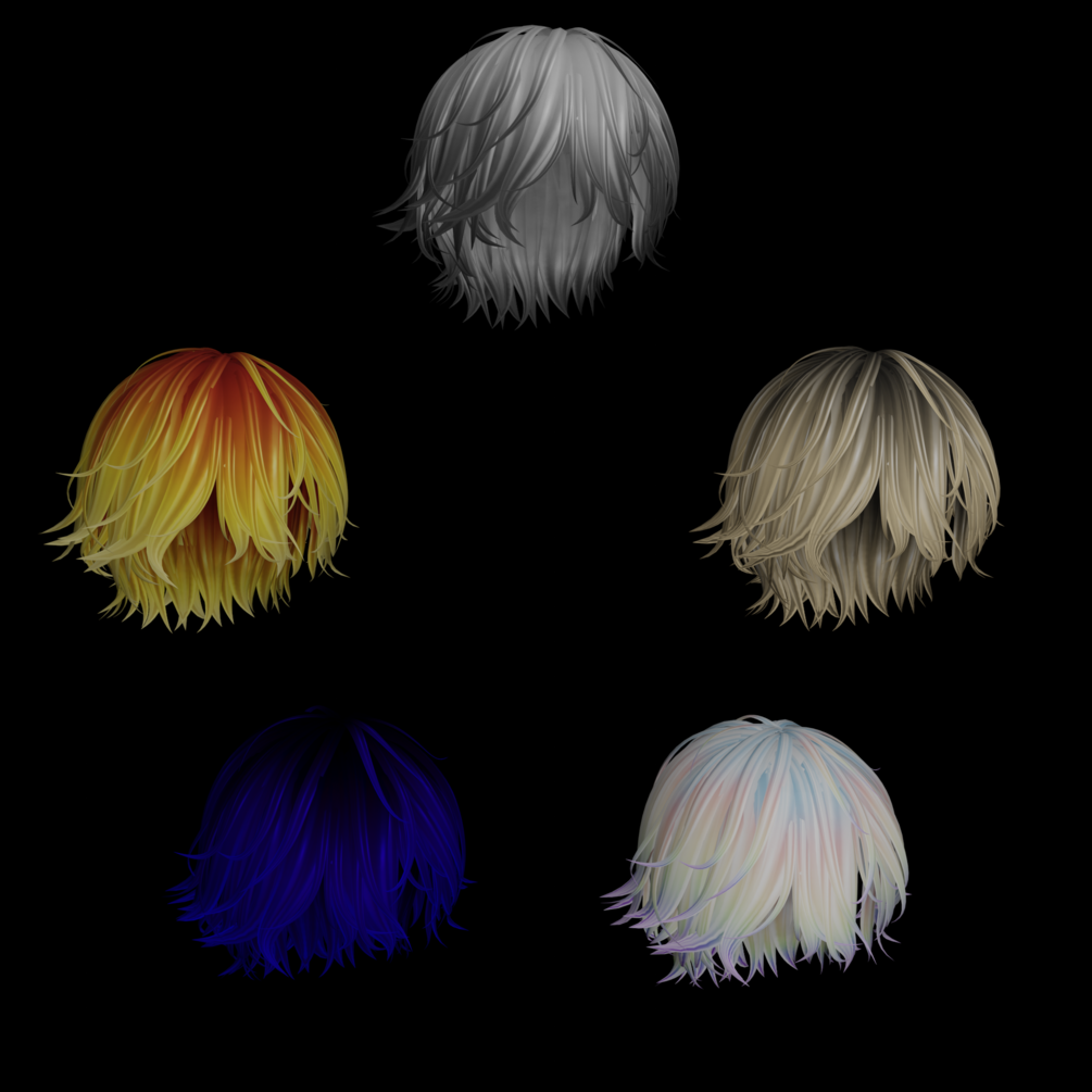 Cartoon Hair Texture Pack - Free - 50+ Textures-