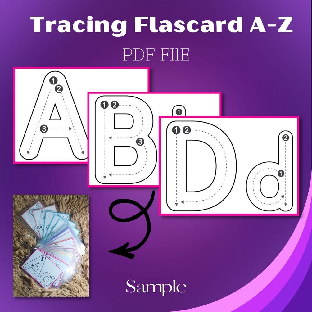 Educational Tracing Flashcard A-Z