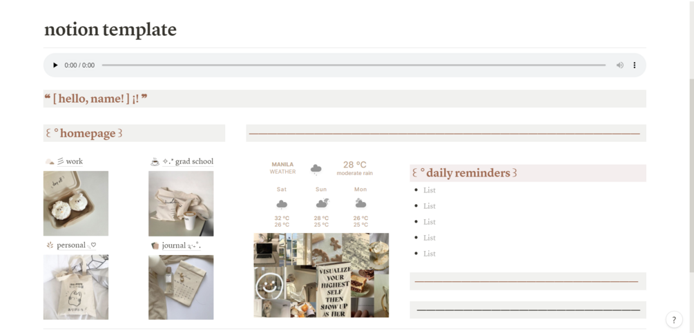 Aesthetic Notion Template (All Categories)