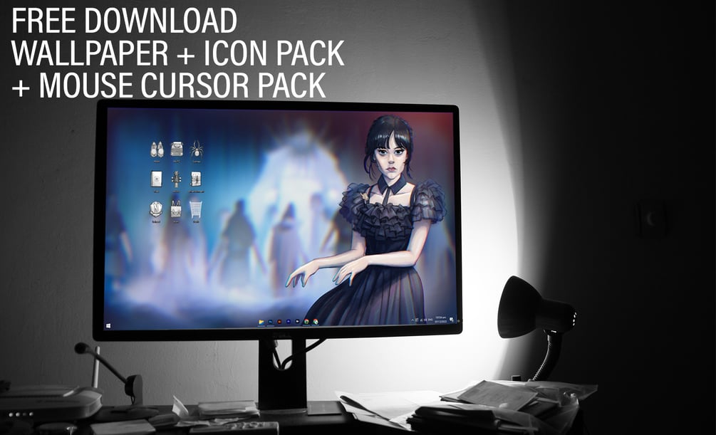 Wednesday Addams Wallpaper, Icon Pack, Mouse Pointer Pack! SALE 40% ...