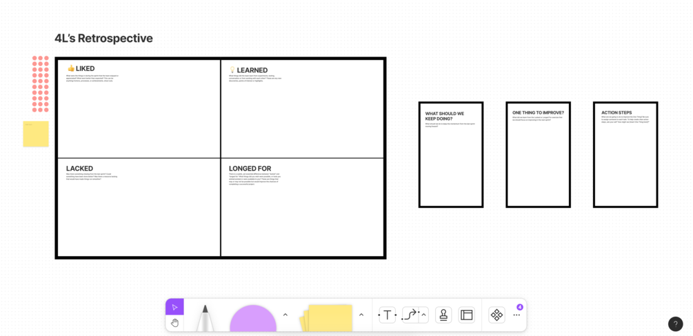 4L's Team Retrospective Workshop in Figma
