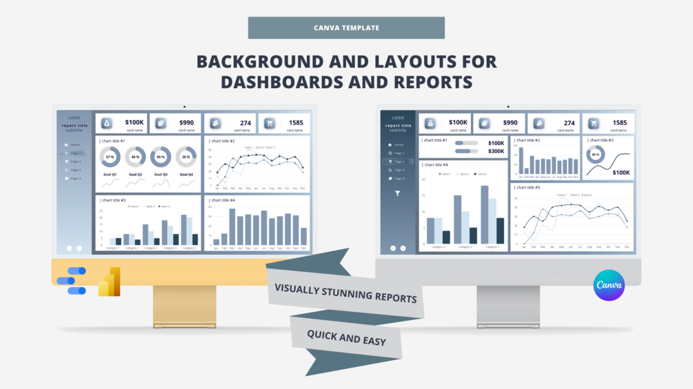 Dashboard Layouts Cover Backgrounds - for Power BI & Data Studio ...