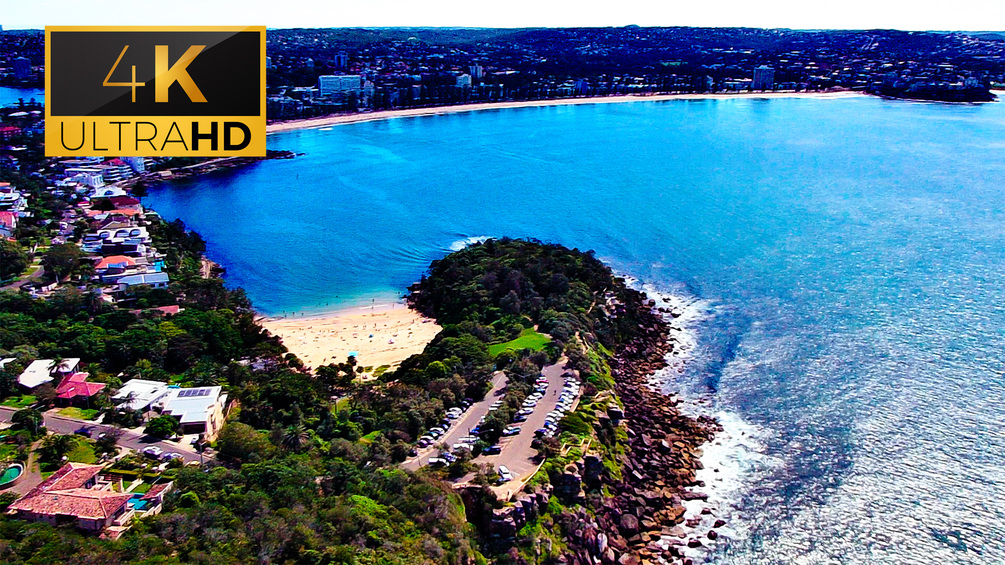 Manly Beach and the Ocean - 4K Drone Stock Footage of Manly Beach ...