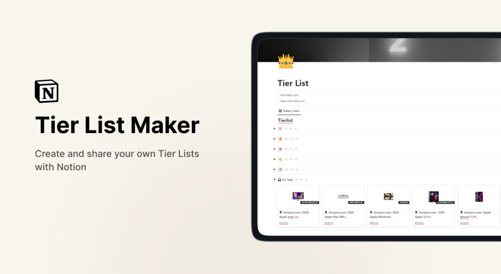 Tier List Maker in Notion
