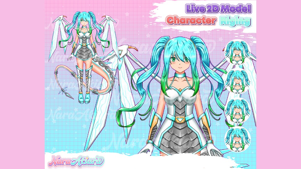 Vtuber Model and Rigging Anime Girl Dragon Cyborg Premade, Live2d ready ...