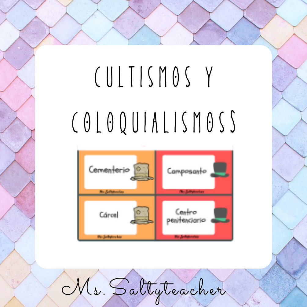 Cultismos y coloquialismos: parejas de tarjetas