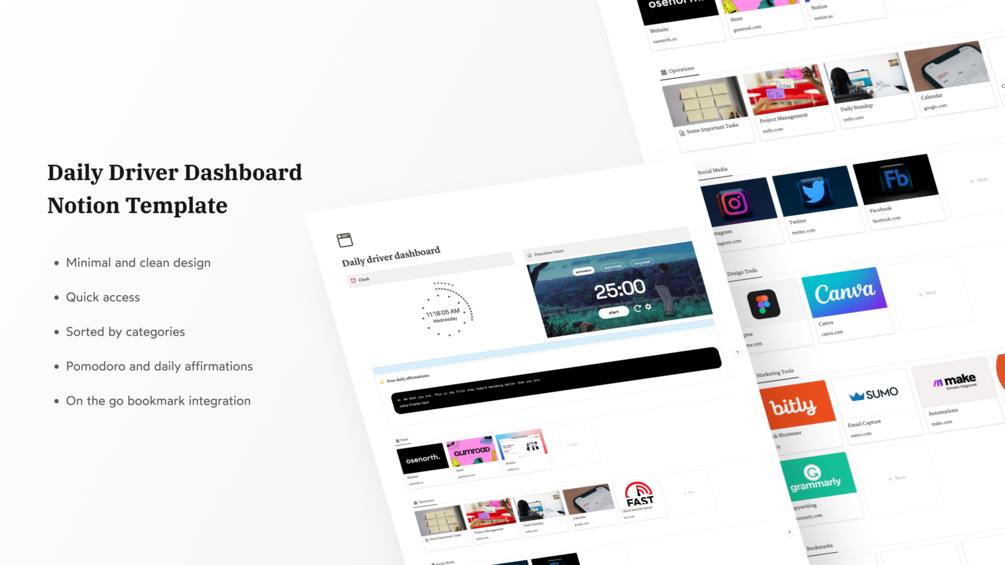 Daily driver dashboard Notion Template