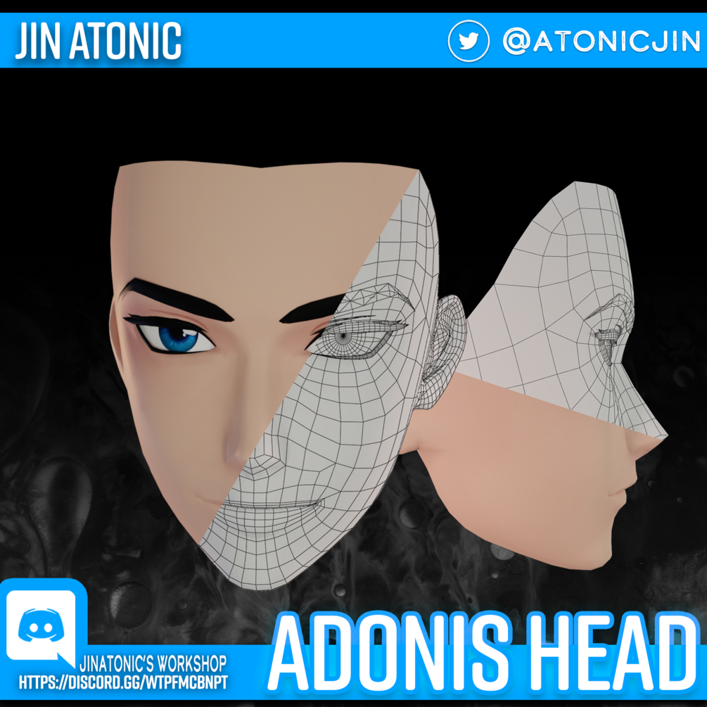 jinAtonic's Male head, Adonis | 3D Asset | Personal/Commercial License