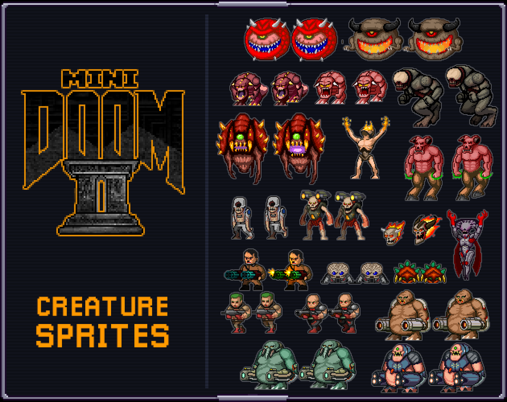 MiniDoom2 sprites - Enemies