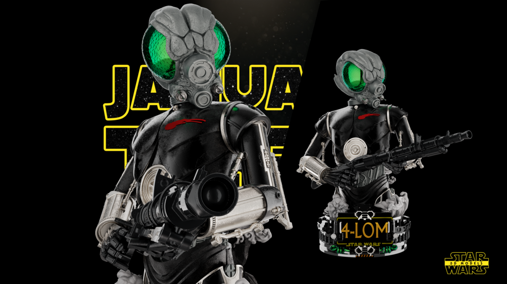 4-LOM Bust - Star Wars 3D Models - Tested and Ready for 3D printing
