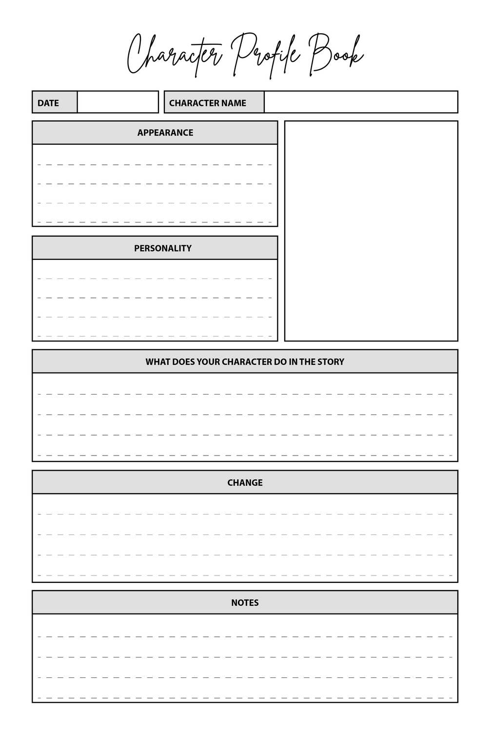 Character Profile Book