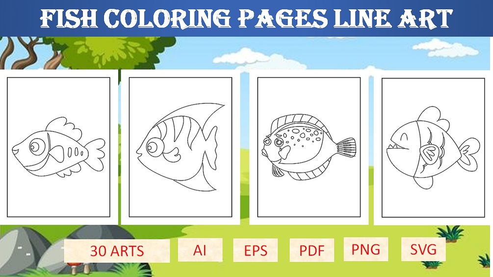 Line Art Fish Coloring Pages