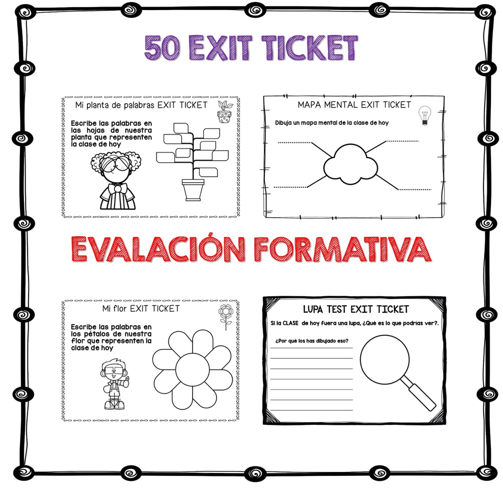 50 EXIT TICKET PARA EVALUAR TUS CLASES (EDITABLES)