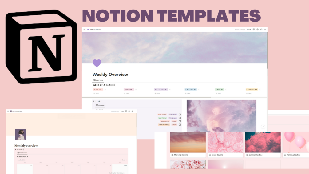 Aesthetic Notion personal templates