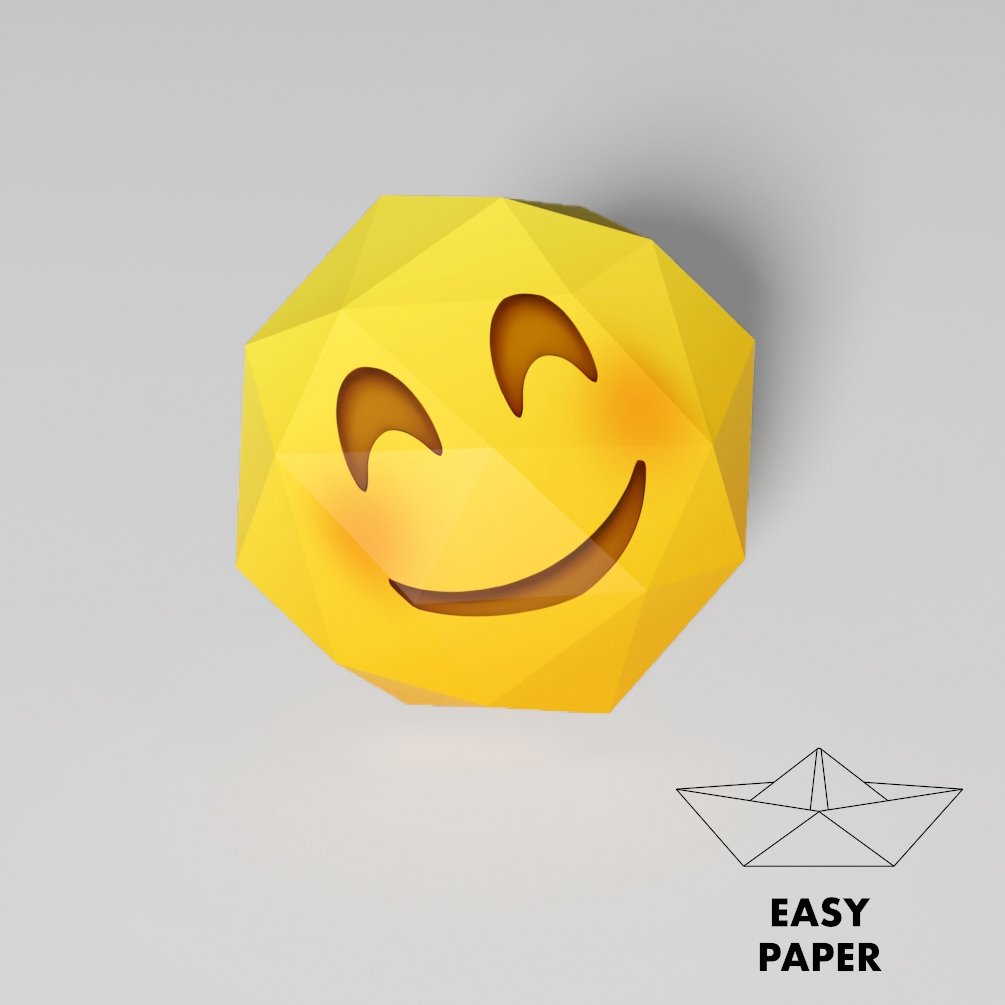 Smiling Face Emoji Papercraft for beginners