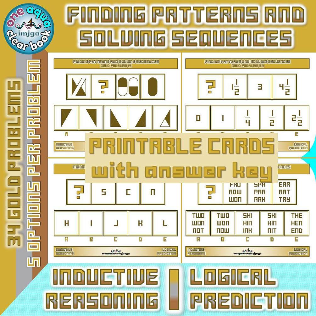 Patterns and Sequences (Gold Logical Reasoning Cards)