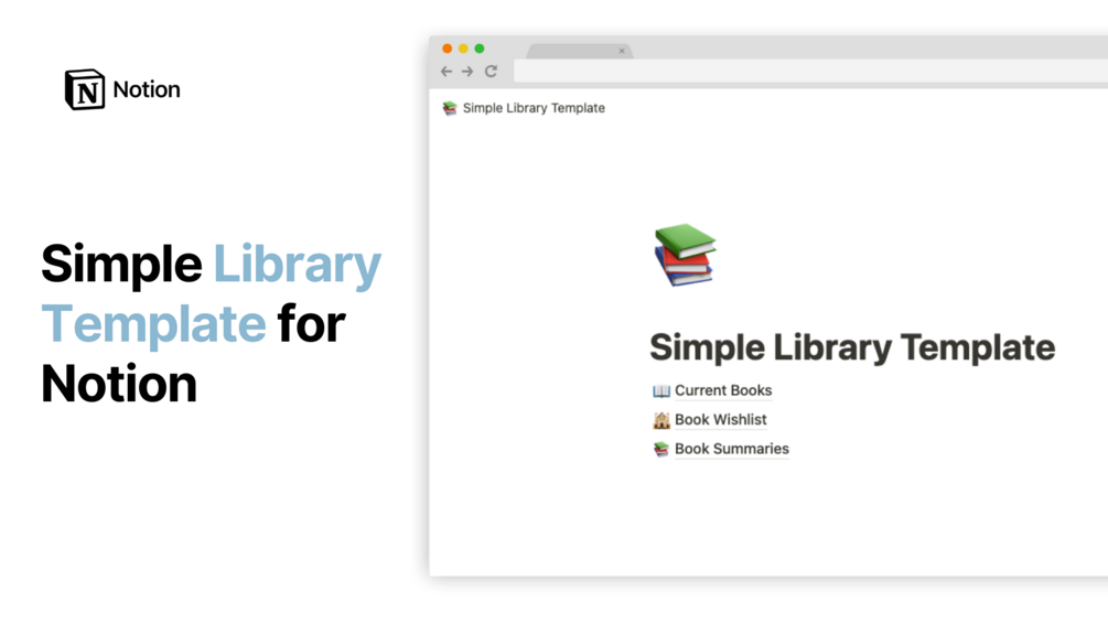 Simple Library Template for Notion