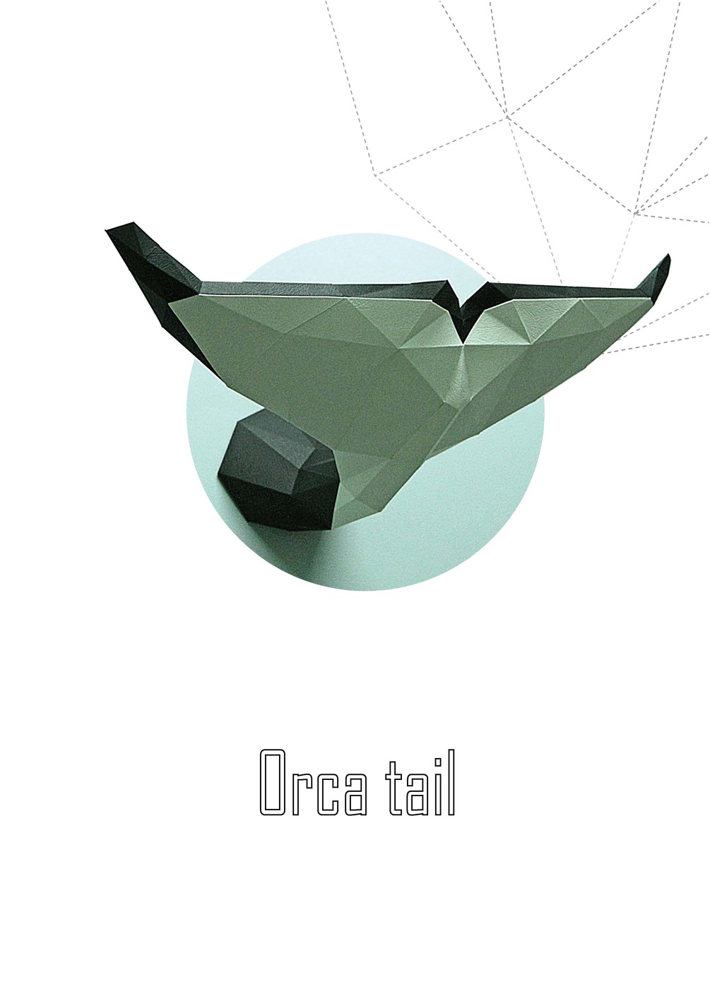 Papercraft Orca tail 3D template