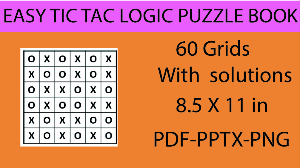 Free Tic Tac Logic 60 Puzzles with Solutions (KDP Interior)