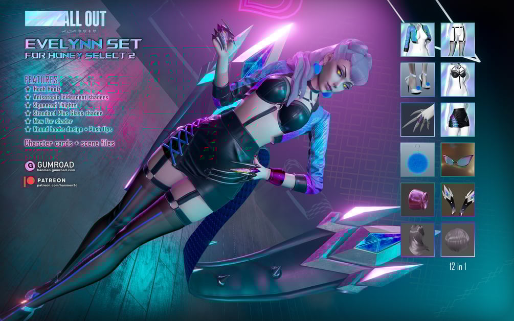 KDA All Out Evelynn Set [AI+HS2]