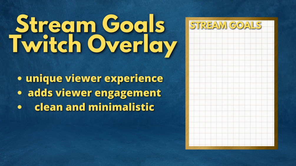 Twitch Overlay - Stream Goals With Gold Frame