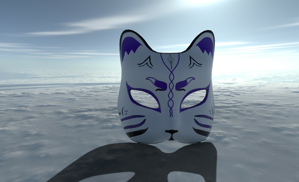 [Vrchat-Kitune mask-Half cut]-Scratch made
