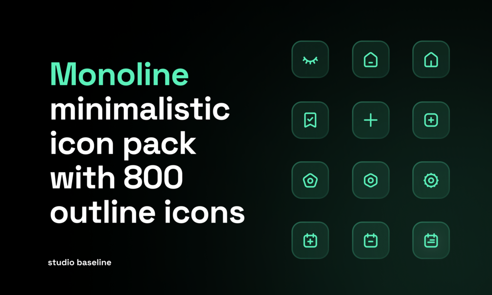 Monoline | 800 minimal outline icons