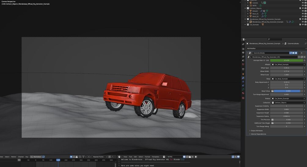 Offroad Rig Generator Setup for Geometrynodes/ Blender 3.2
