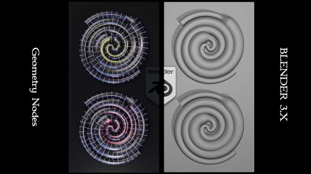Segments of a Spiral - GeoNodes setup in Blender 3.x