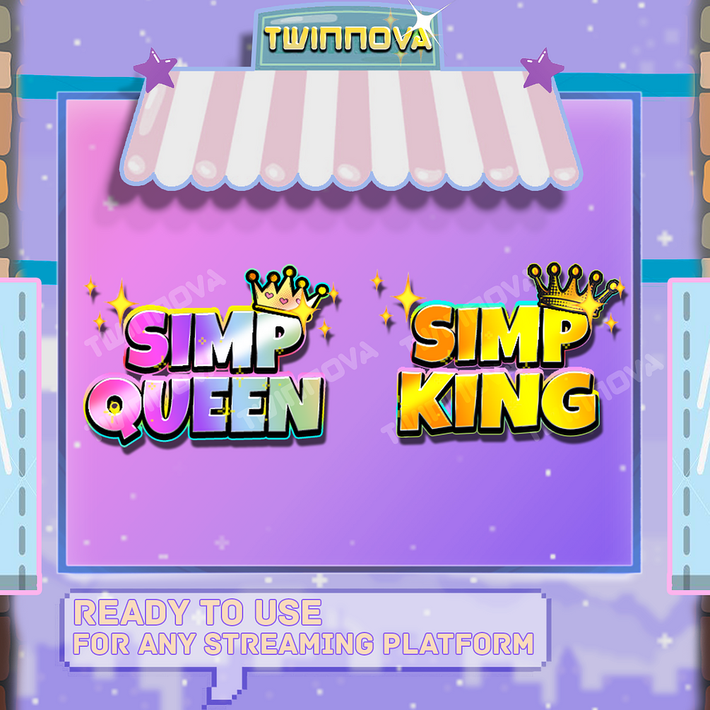 Twitch Emotes - Simp King & Simp Queen