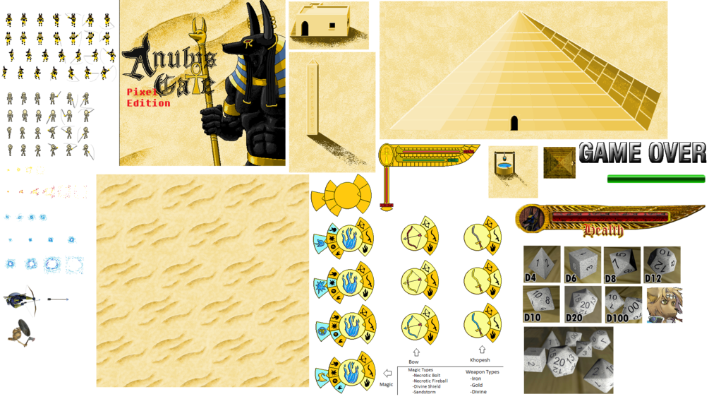 Egyptian Game Pixelated Sprites