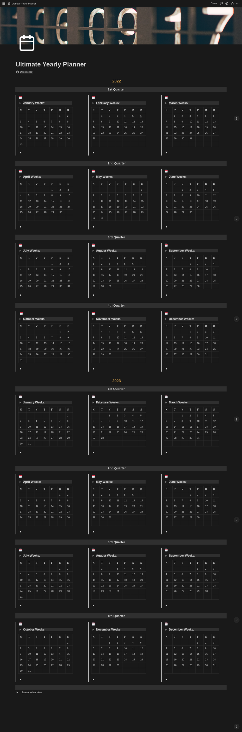 Ultimate Yearly Planner