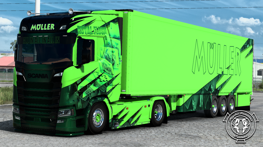Scania 660S Muller "Royal Flush" Combo Skin (Scania S SCS & Eugene)