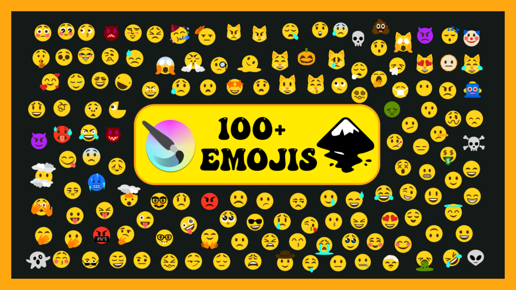 100+ Emoji Vector/Symbol Library for krita & Inkscape