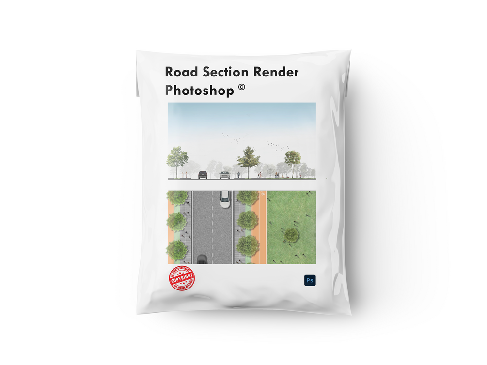 Road Section Render in Photoshop | Source File