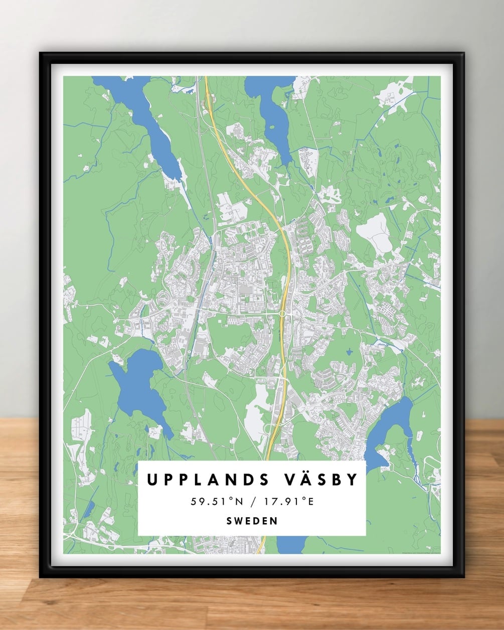 UPPLANDS VÄSBY, Sweden – Digital Map Poster – Geographical