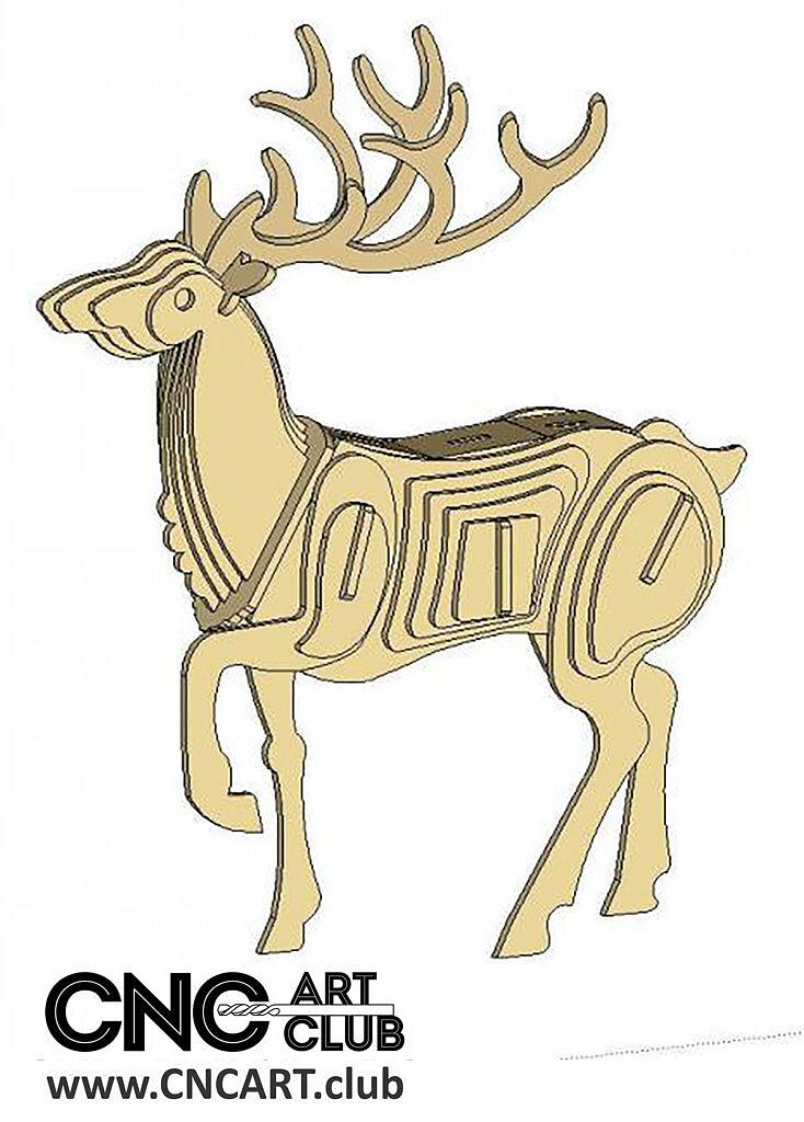 10019 - Deer DXF plan for CNC and Laser cut