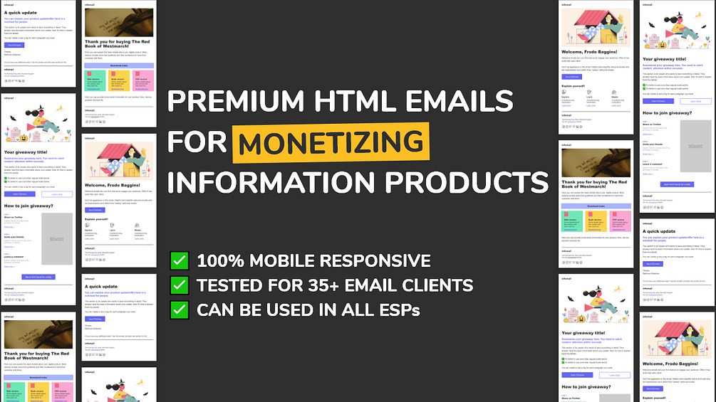 Infomail | Responsive Email Templates for Monetizing Information Products