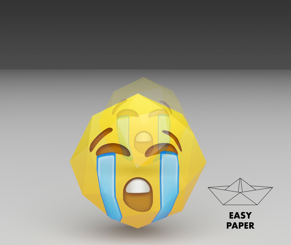 Crying Face Emoji Papercraft for beginners
