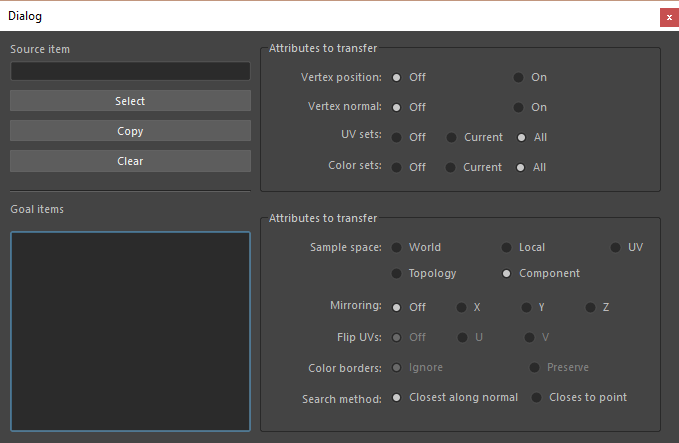 Improved transfer attributes Maya script