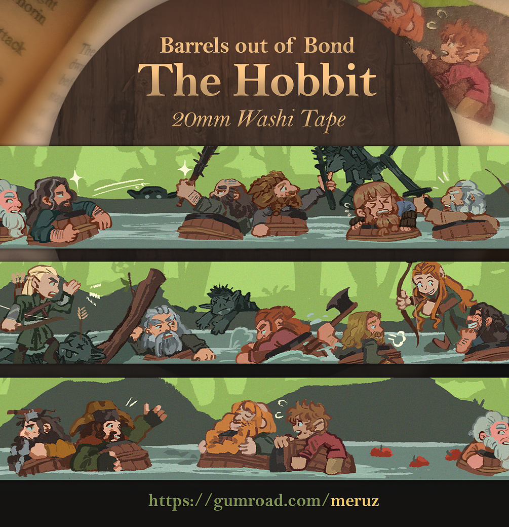 Hobbit Barrels Washi Tape